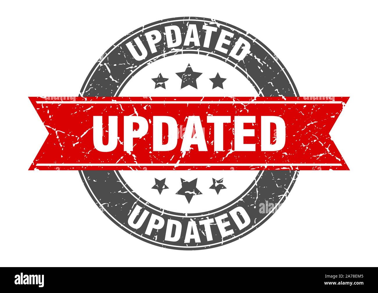 updated round stamp with red ribbon. updated Stock Vector Image & Art ...