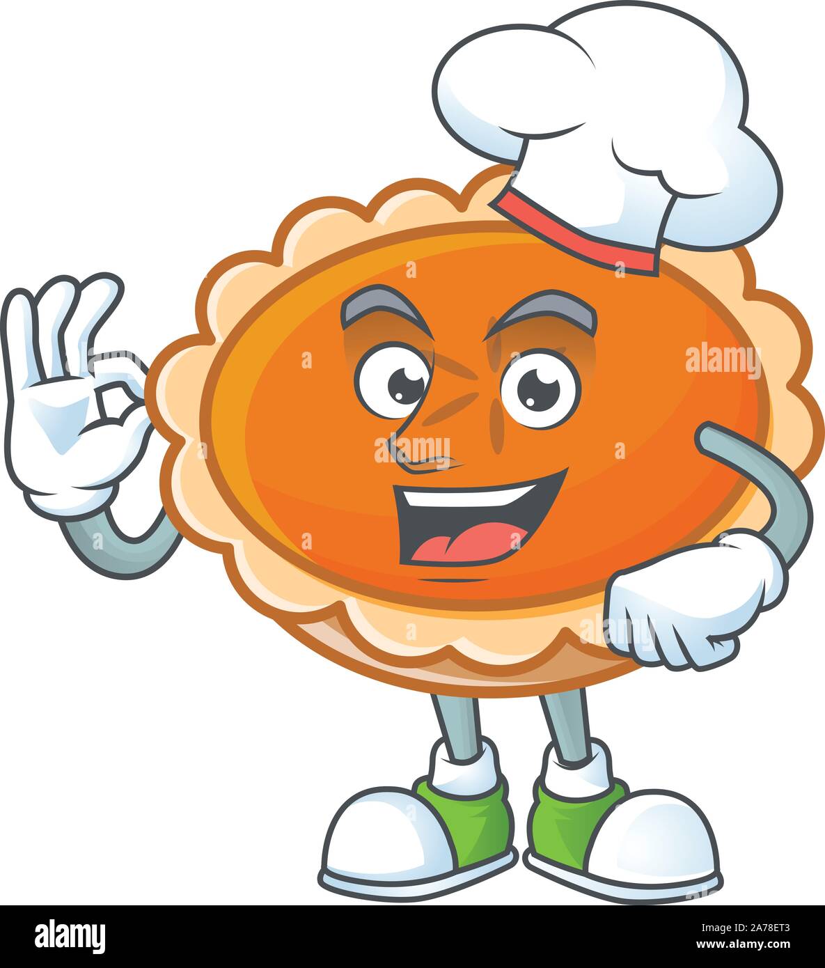 orange pie cartoon with chef mascot design Stock Vector Image & Art - Alamy