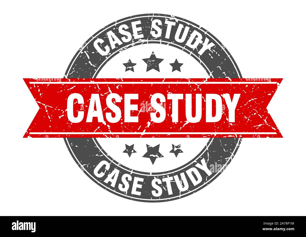 case study round stamp with red ribbon. case study Stock Vector Image ...