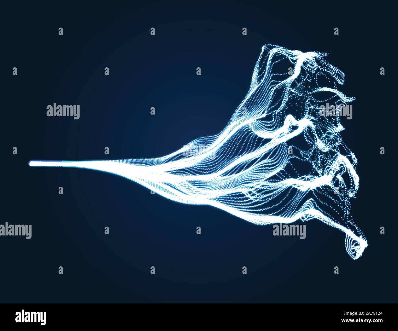 Array with Dynamic Emitted Particles. Water Splash Imitation. Abstract ...