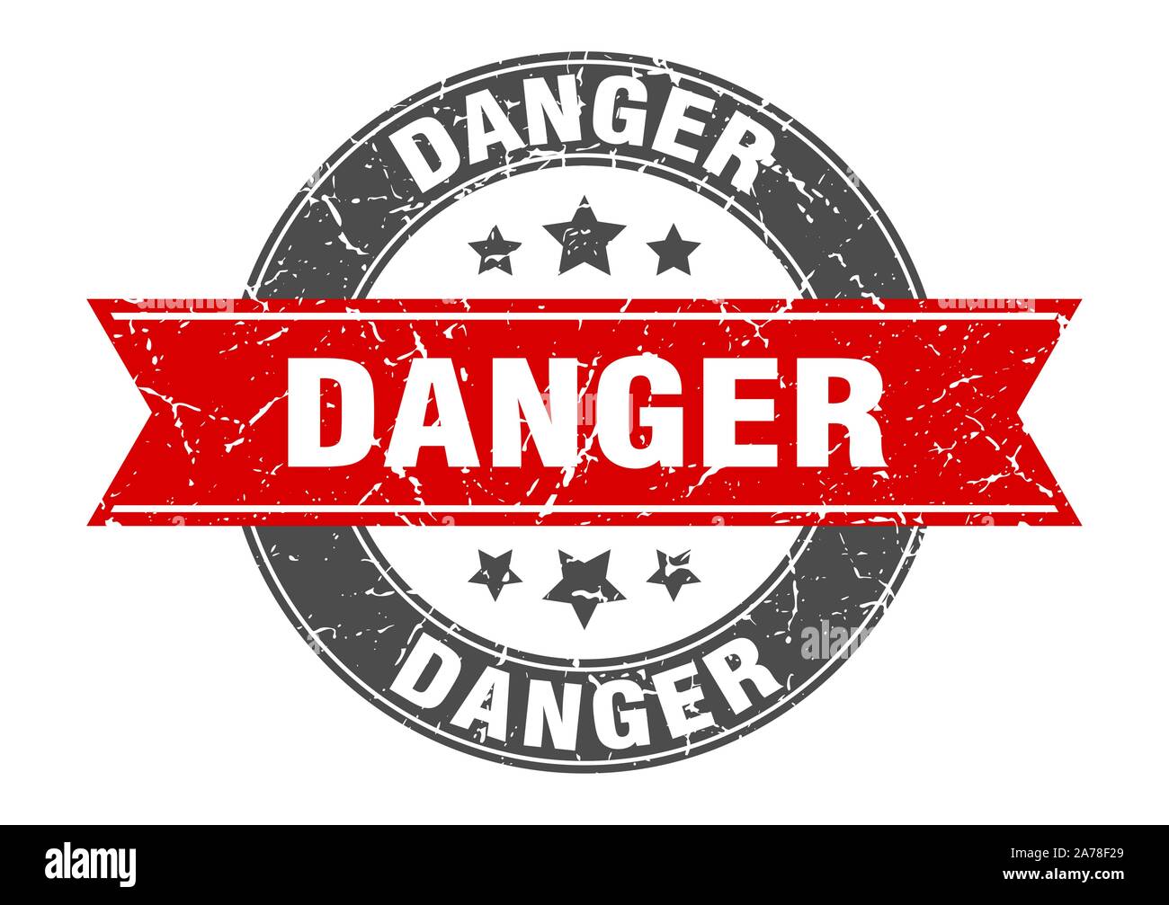 danger round stamp with red ribbon. danger Stock Vector Image & Art - Alamy