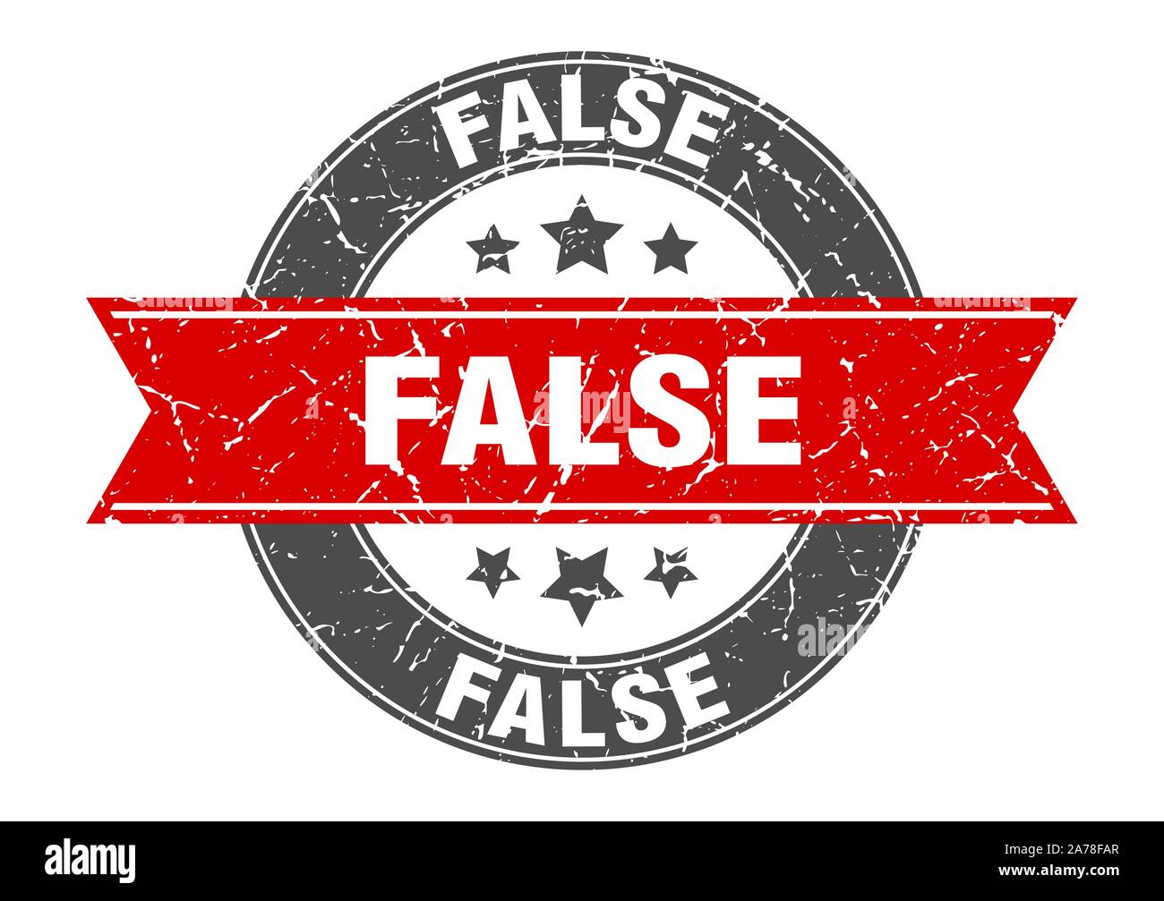 false round stamp with red ribbon. false Stock Vector Image & Art - Alamy