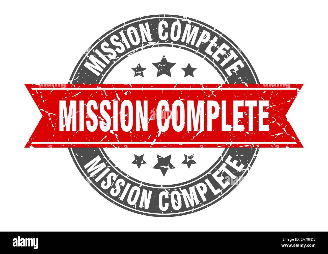 mission complete round stamp with red ribbon. mission complete Stock ...