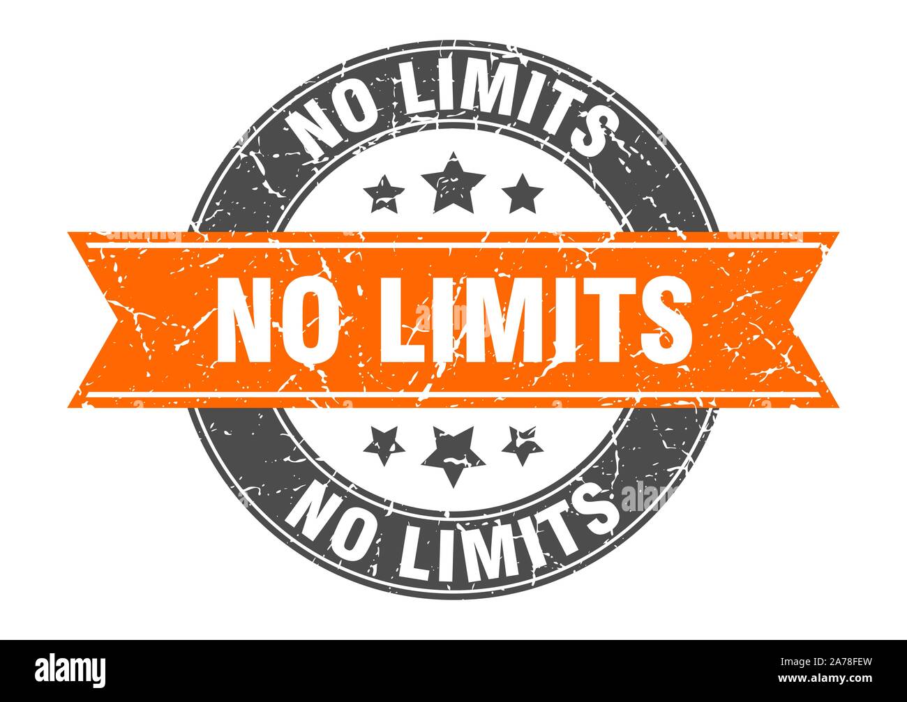 no limits round stamp with orange ribbon. no limits Stock Vector Image ...