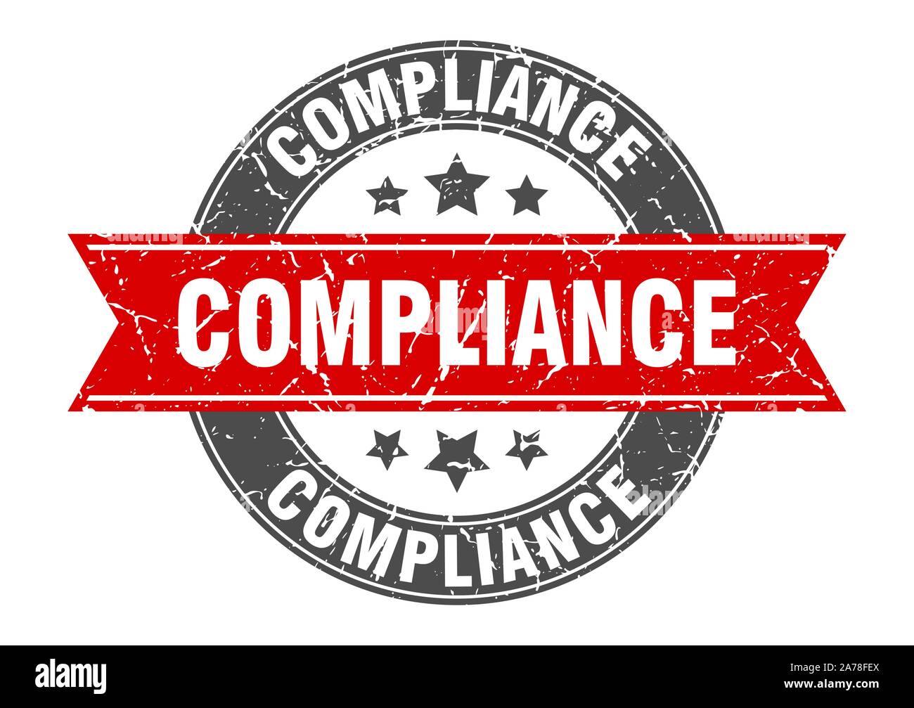 compliance round stamp with red ribbon. compliance Stock Vector Image ...