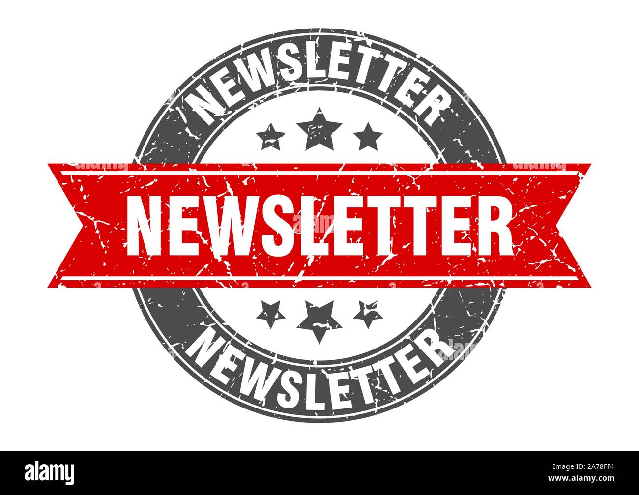 newsletter round stamp with red ribbon. newsletter Stock Vector Image ...