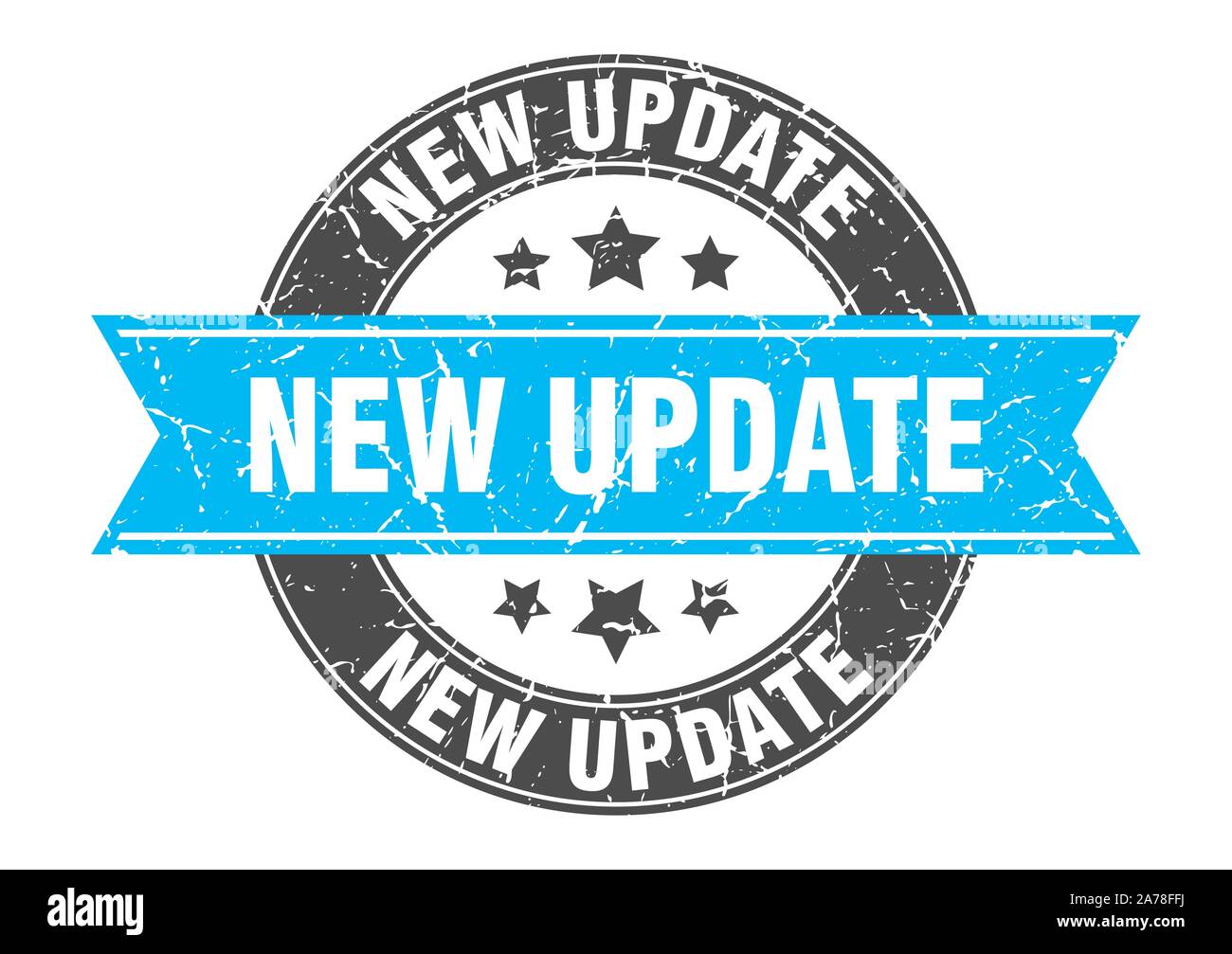 new update round stamp with turquoise ribbon. new update Stock Vector ...