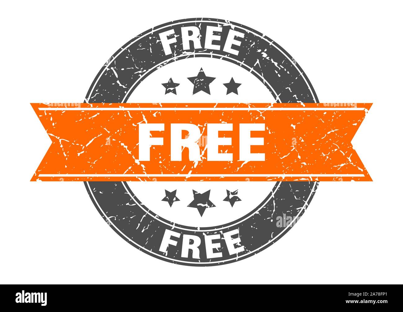 free round stamp with orange ribbon. free Stock Vector Image & Art - Alamy