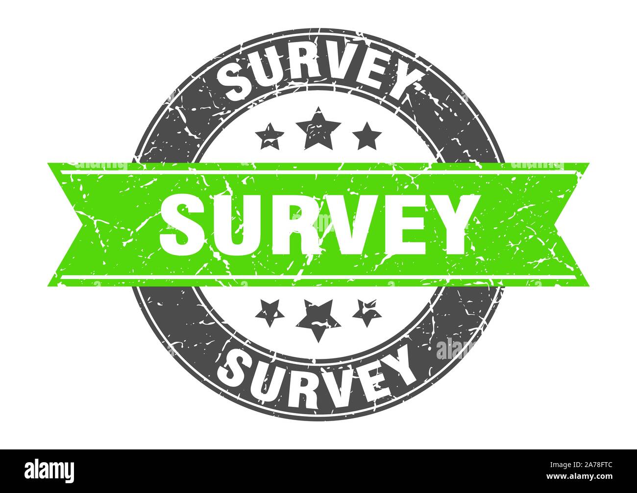Survey round green sticker hi-res stock photography and images - Alamy