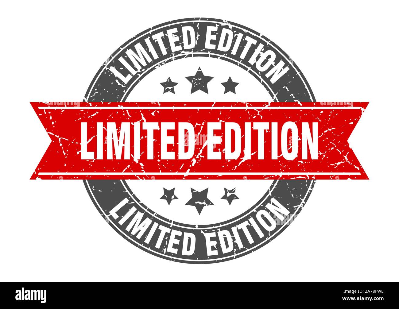 limited edition round stamp with red ribbon. limited edition Stock ...