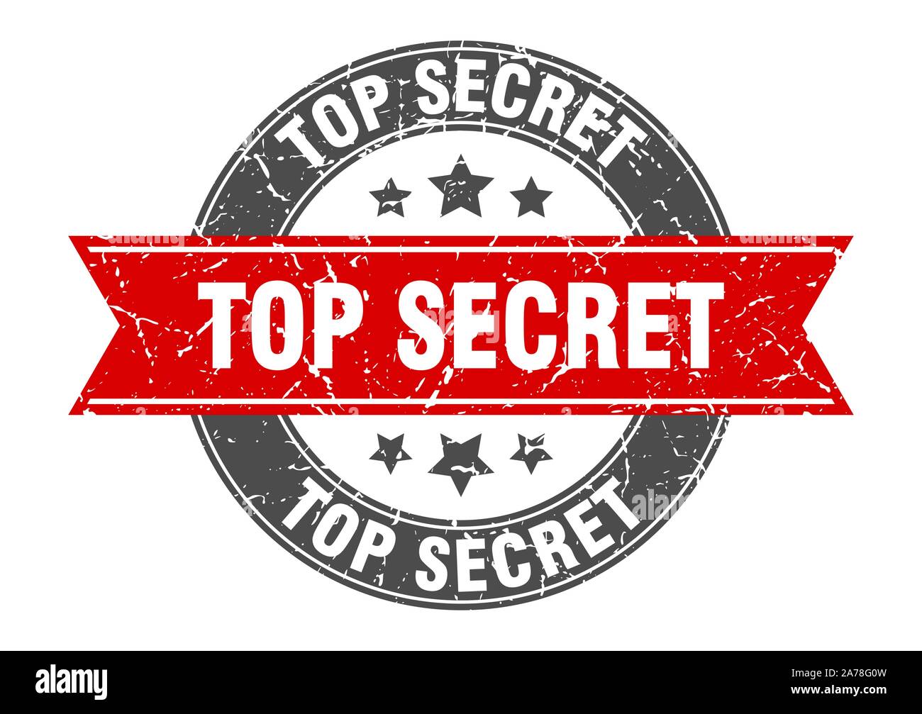 top secret round stamp with red ribbon. top secret Stock Vector Image ...