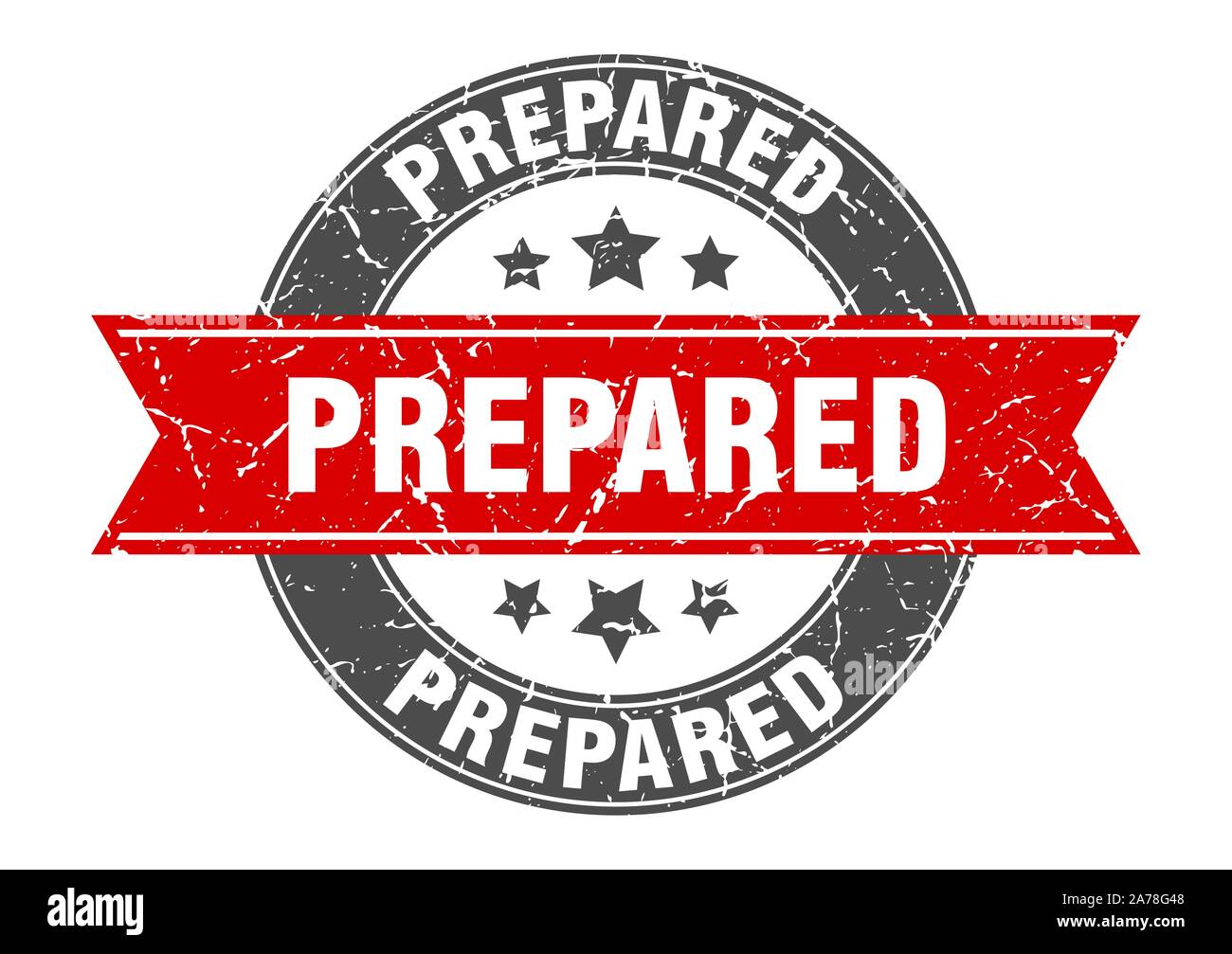 prepared round stamp with red ribbon. prepared Stock Vector Image & Art ...