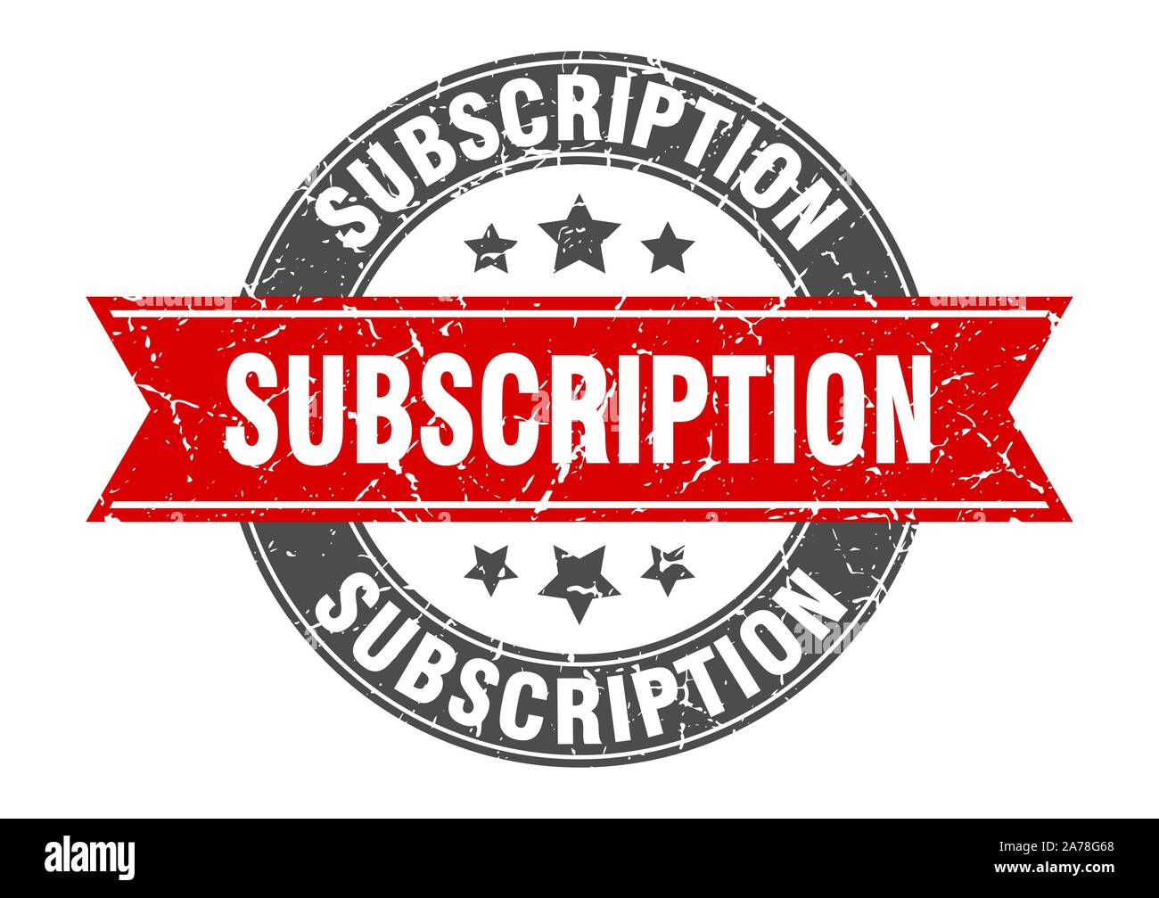 subscription round stamp with red ribbon. subscription Stock Vector ...