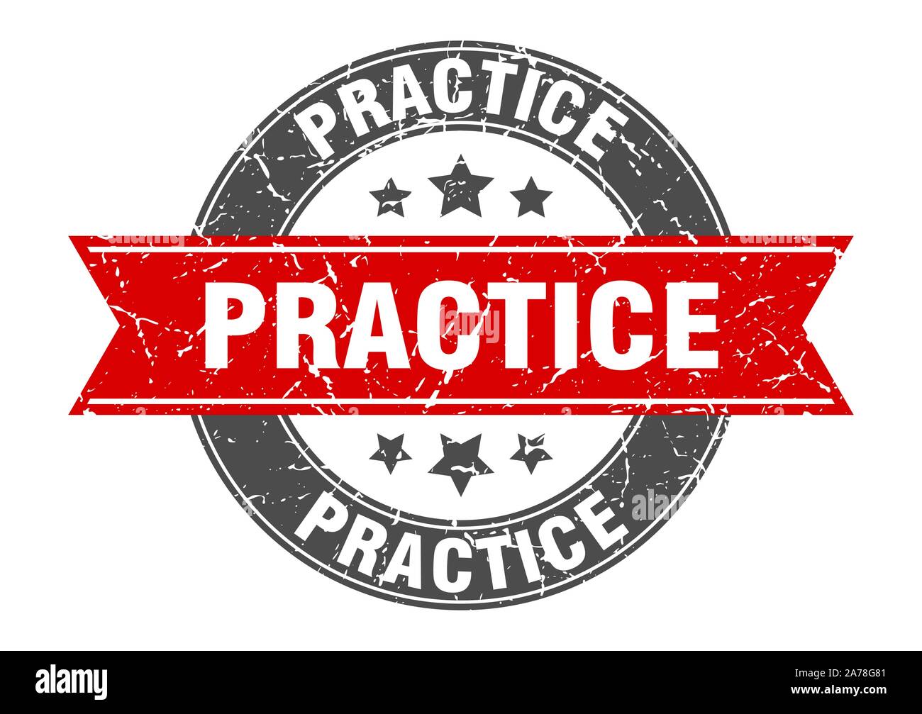 practice round stamp with red ribbon. practice Stock Vector Image & Art ...