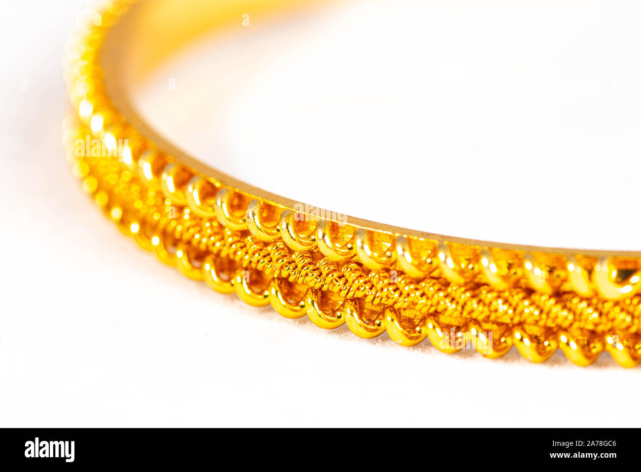 Gold bangles isolated on white background - wedding / Traditional gold ...