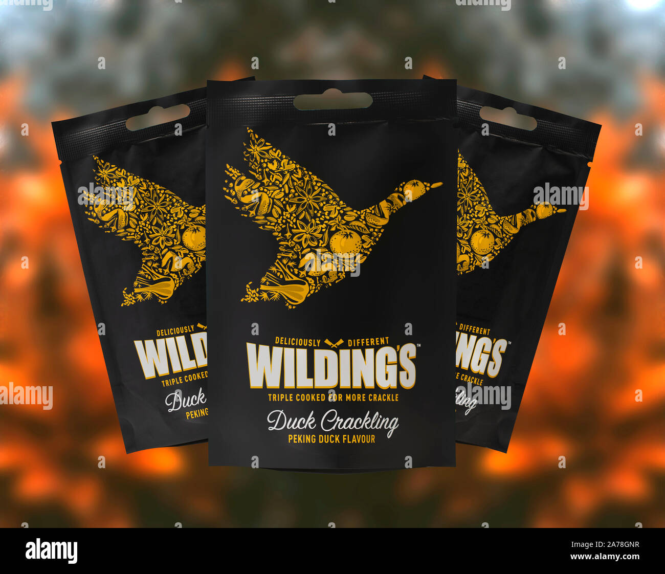 SWINDON, UK - OCTOBER 27, 2019: Wilding Peking Duck Flavour Crackling ...