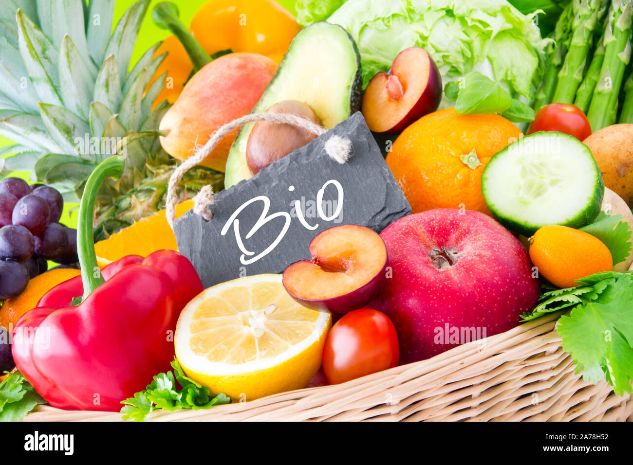 Fruits and vegetables - Bio Stock Photo - Alamy