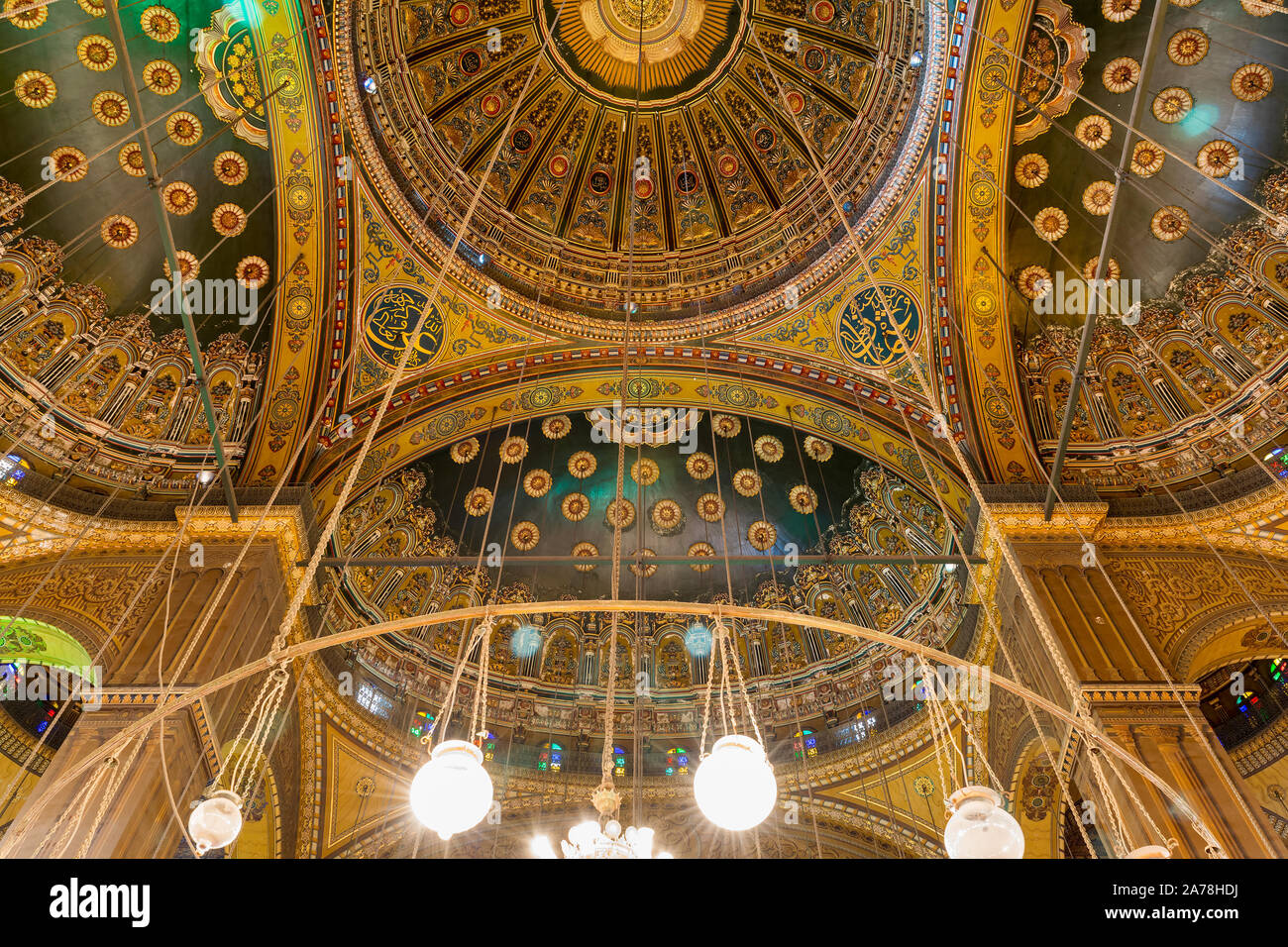 Ceiling of the great Mosque of Muhammad Ali Pasha - Alabaster Mosque ...