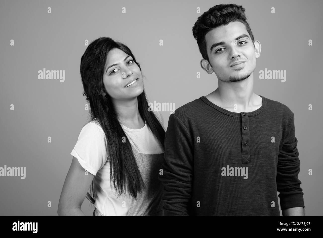 Young Indian man and young Indian woman together Stock Photo - Alamy