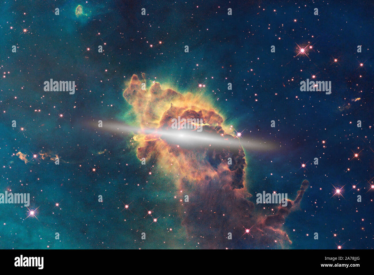 Nebula an interstellar cloud of stars dust. Deep space image. Elements ...