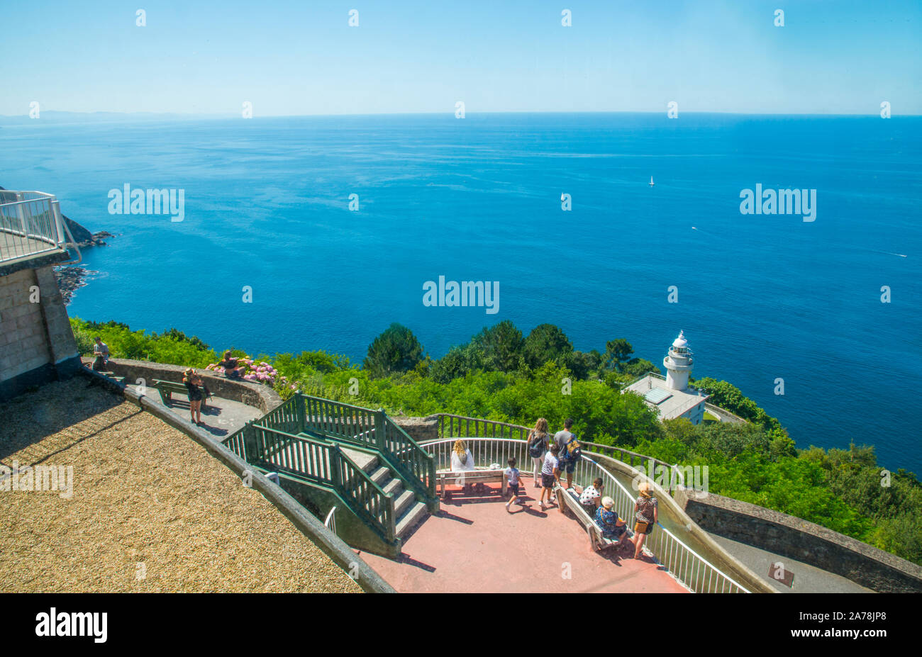 Viewpoint over the sea. Monte Igueldo, San Sebastian, Spain Stock Photo ...