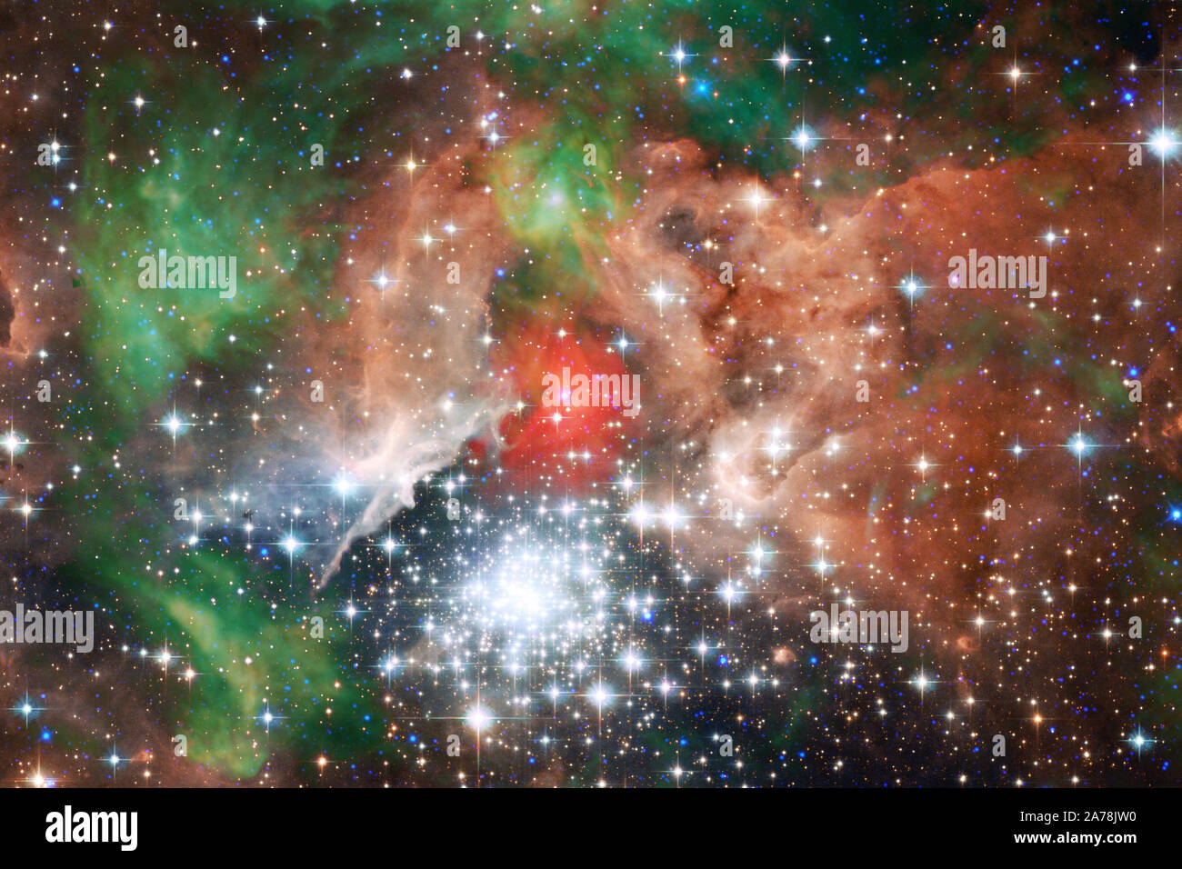 Nebula, starfield, cluster of stars in outer space. Beauty of endless ...