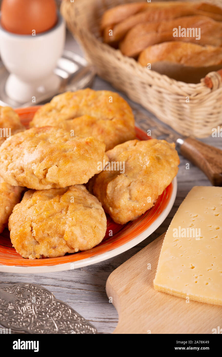 Chicken mince cutlet on the kitchen table Stock Photo - Alamy