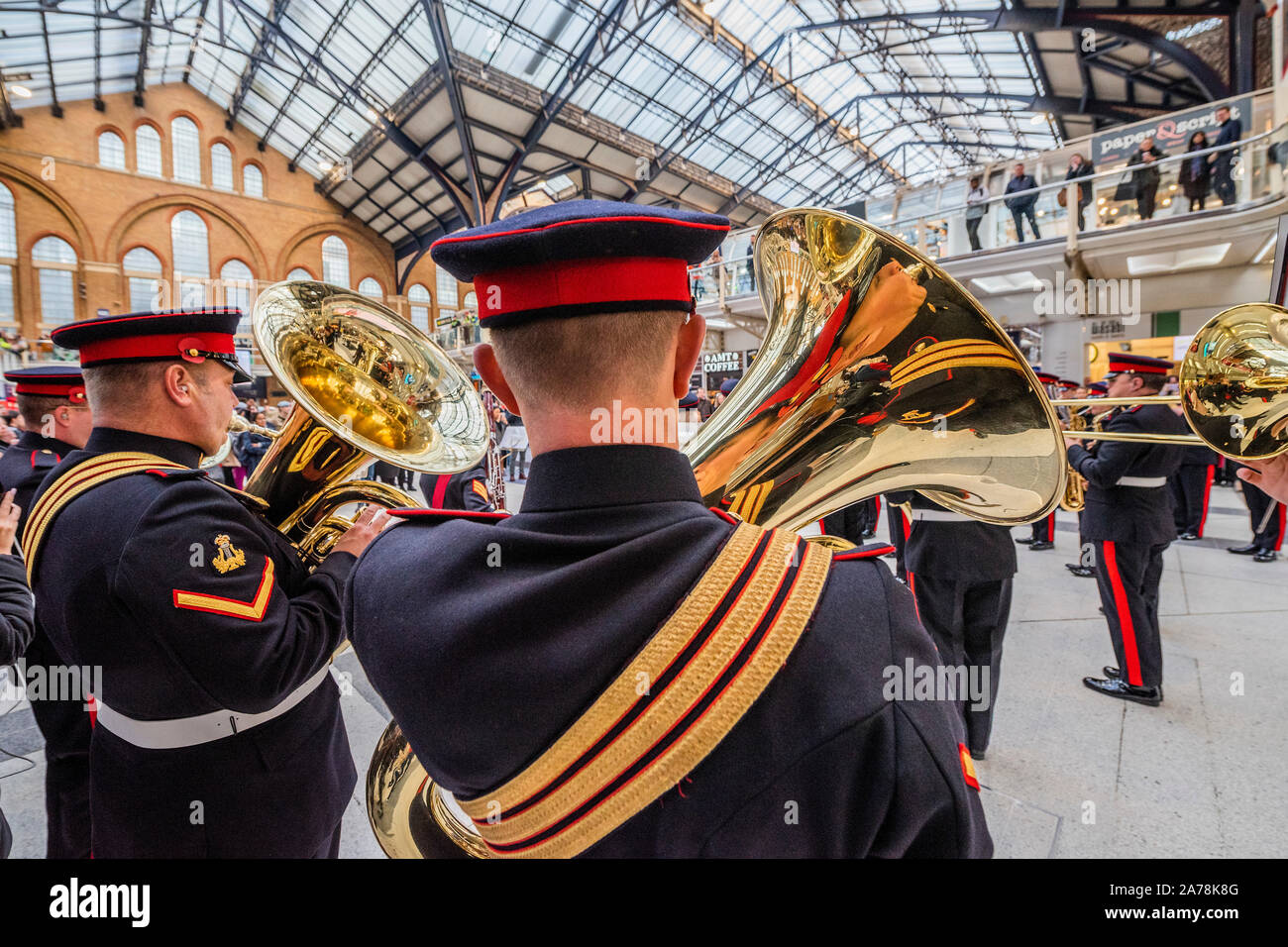 London, UK. 31st Oct, 2019. The British Army Band plays to a large ...