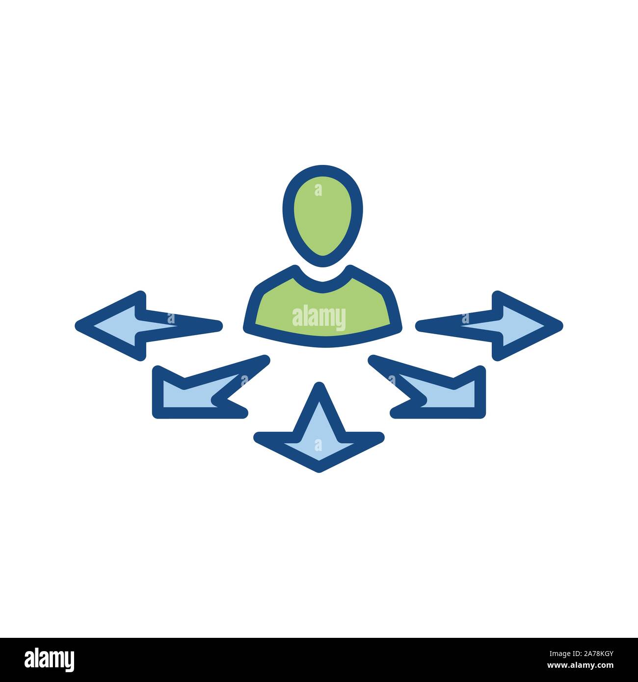 Arrow, directional way sign, with making a decision or choice icon ...