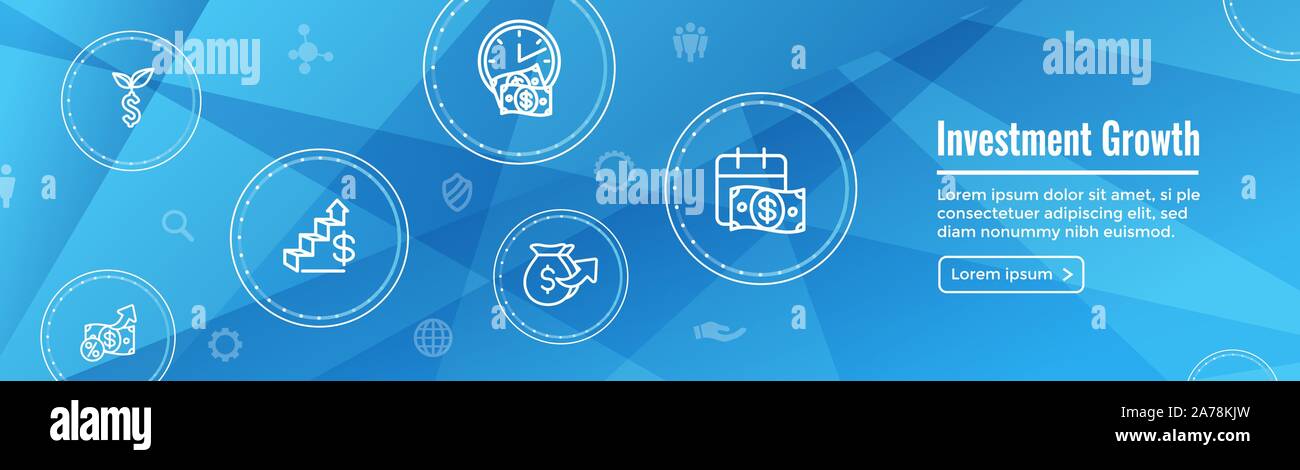 Banking, Investments and Growth Icon Set w Dollar Symbols, etc Stock ...