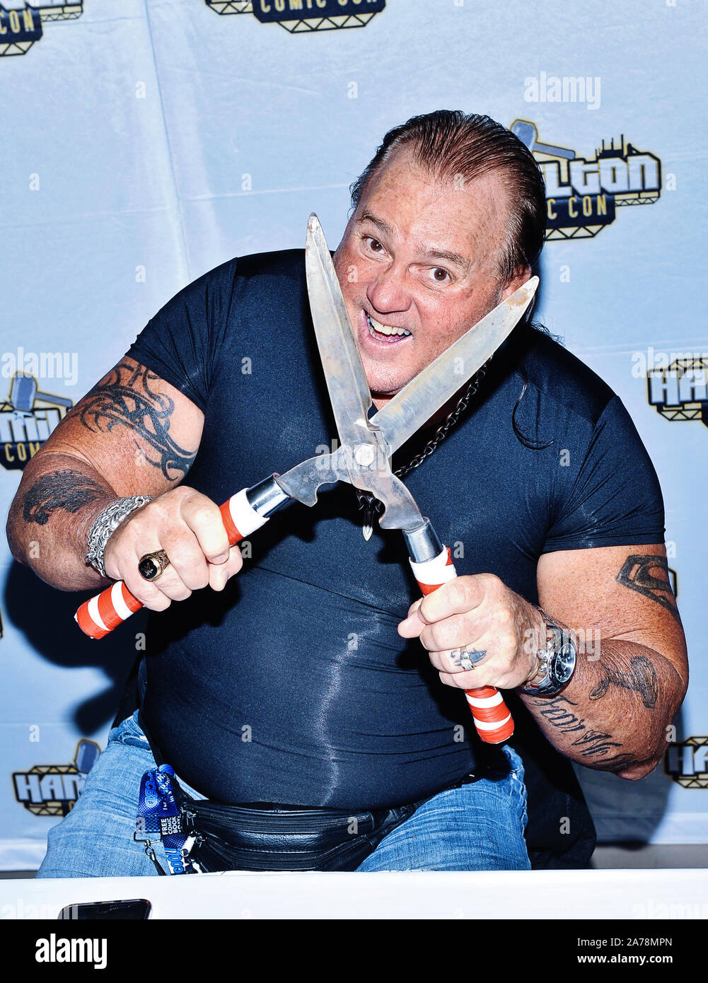 19 October 2019 - Hamilton, Ontario, Canada. Retired wrestling legend ...