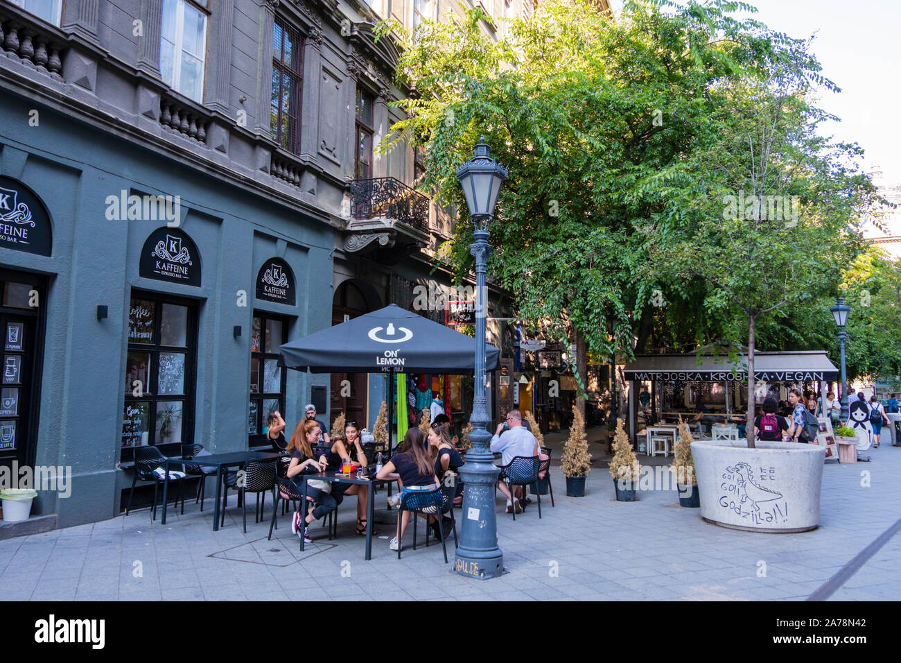 Cafe, Baross utca, Budapest, Hungary Stock Photo - Alamy