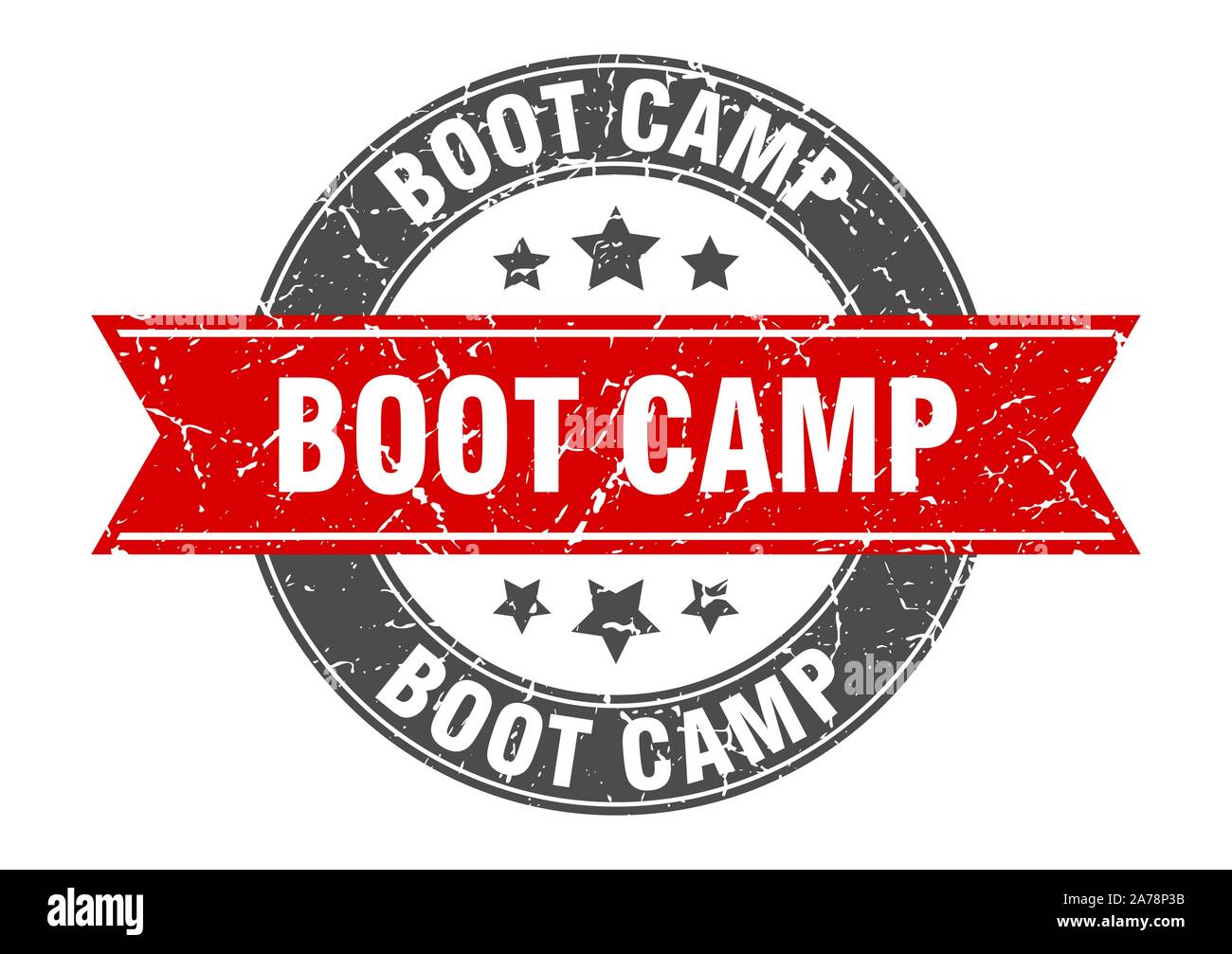 boot camp round stamp with red ribbon. boot camp Stock Vector Image ...
