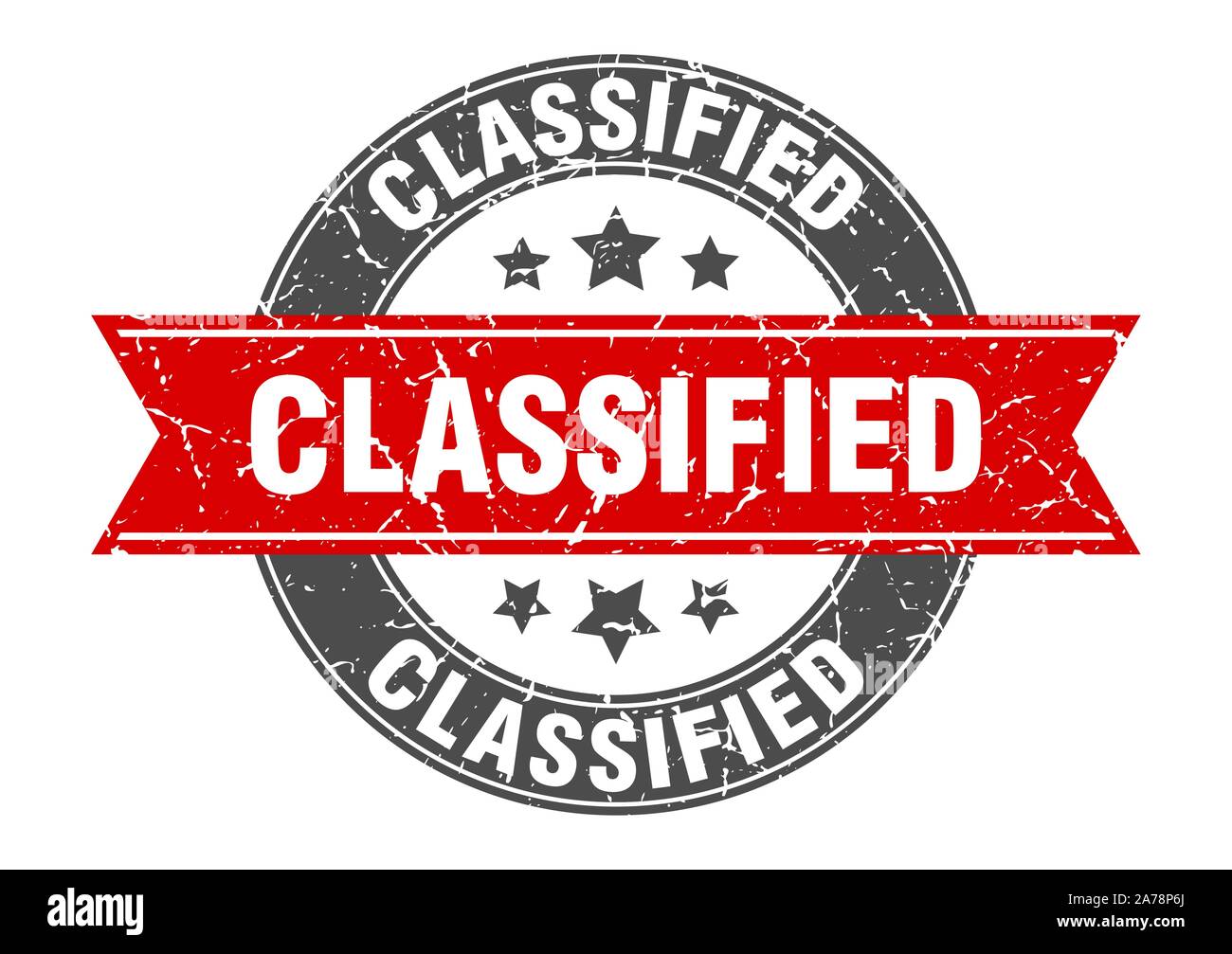 classified round stamp with red ribbon. classified Stock Vector Image ...