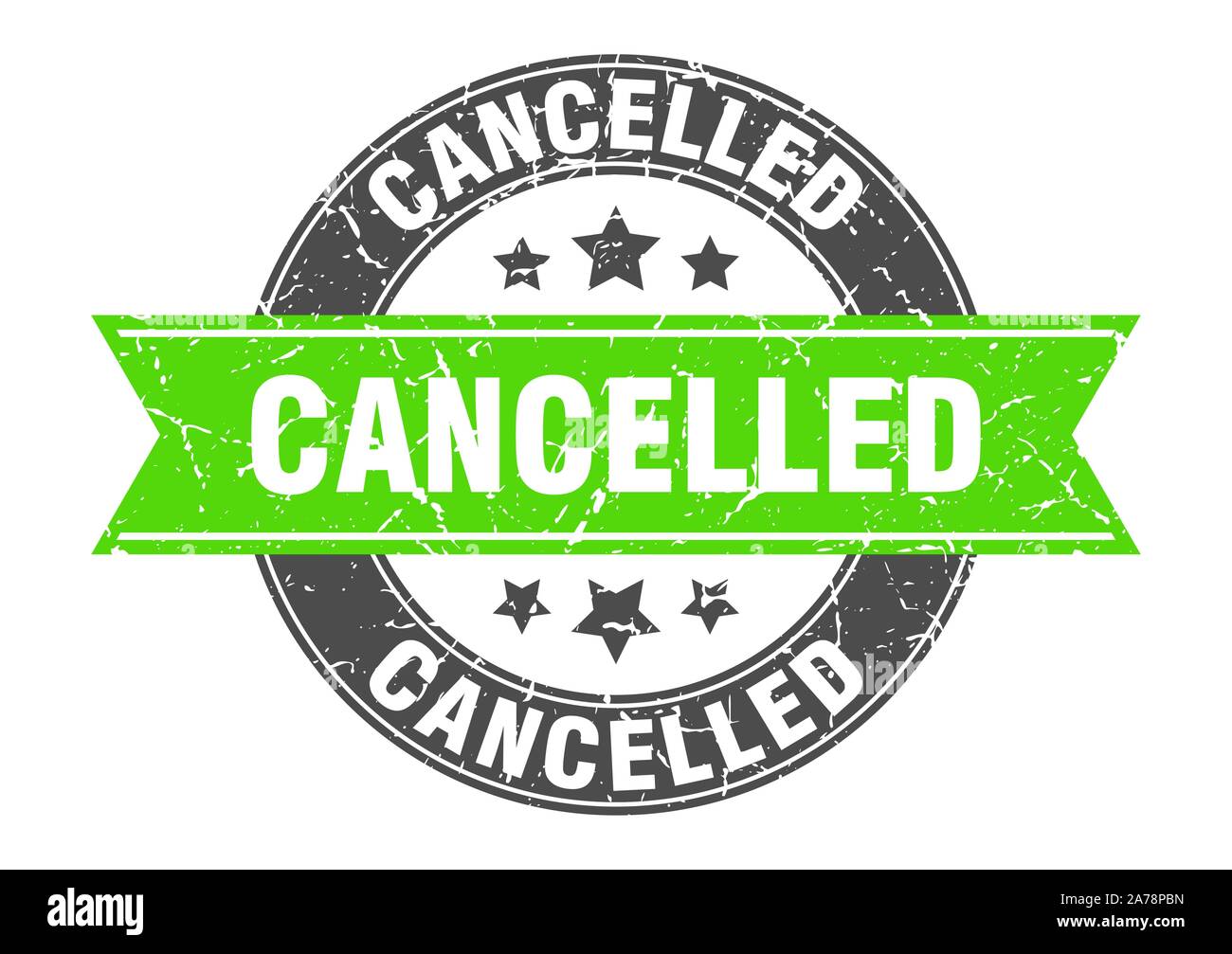 cancelled round stamp with green ribbon. cancelled Stock Vector Image ...