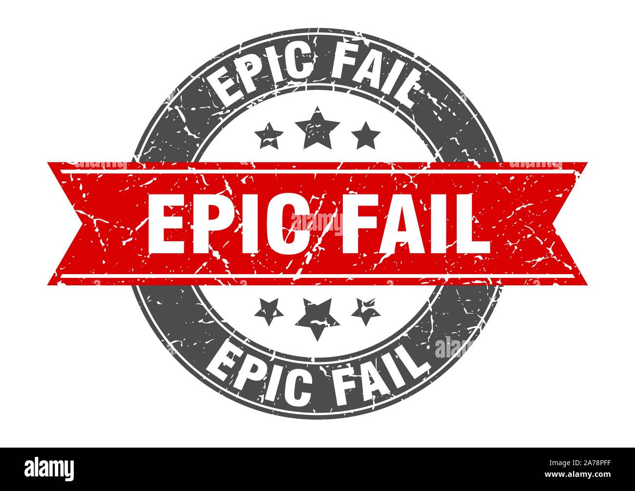 epic fail round stamp with red ribbon. epic fail Stock Vector Image ...