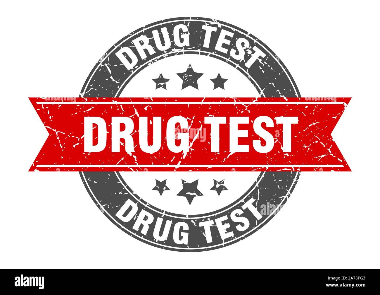 drug test round stamp with red ribbon. drug test Stock Vector Image ...