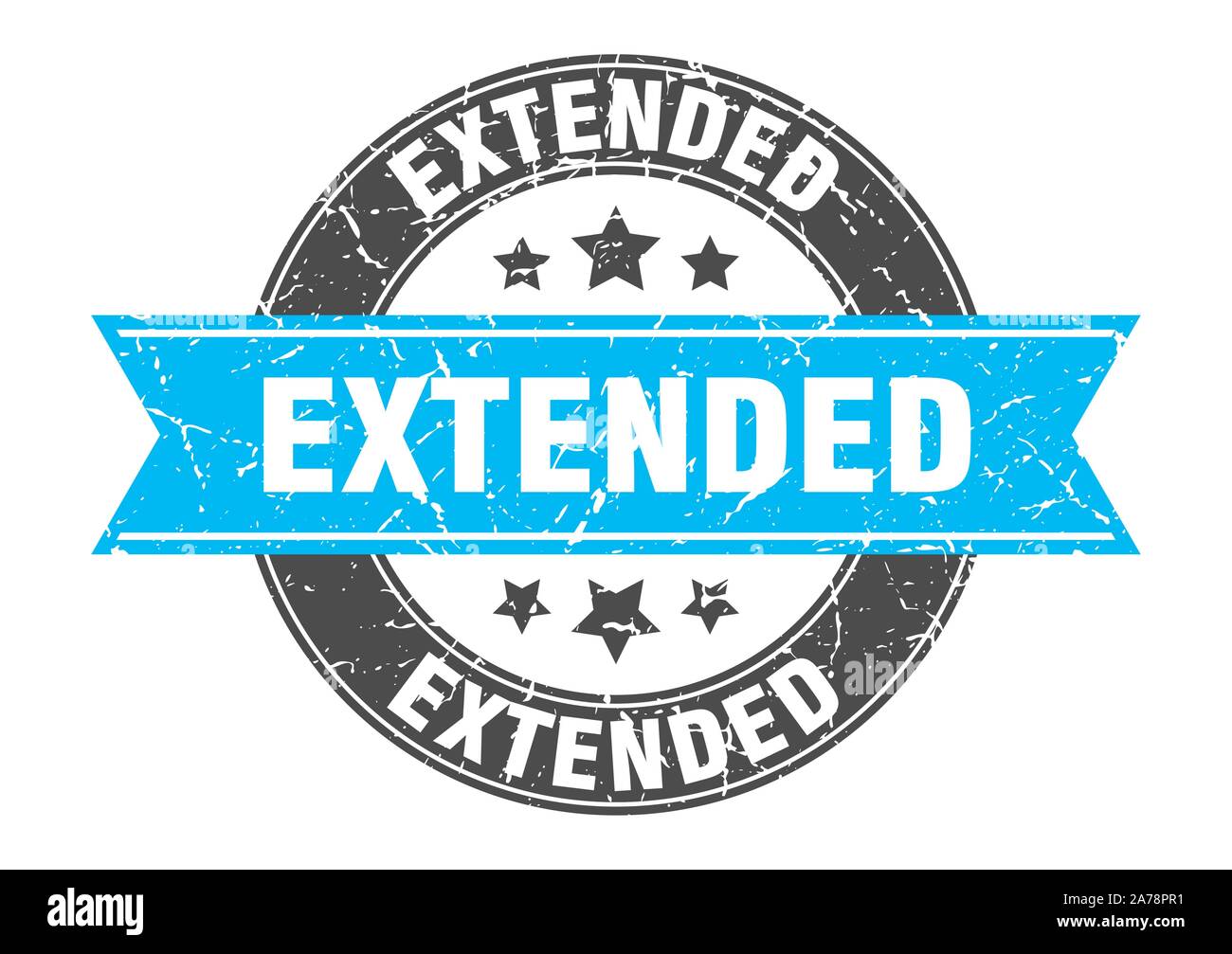 extended round stamp with turquoise ribbon. extended Stock Vector Image ...