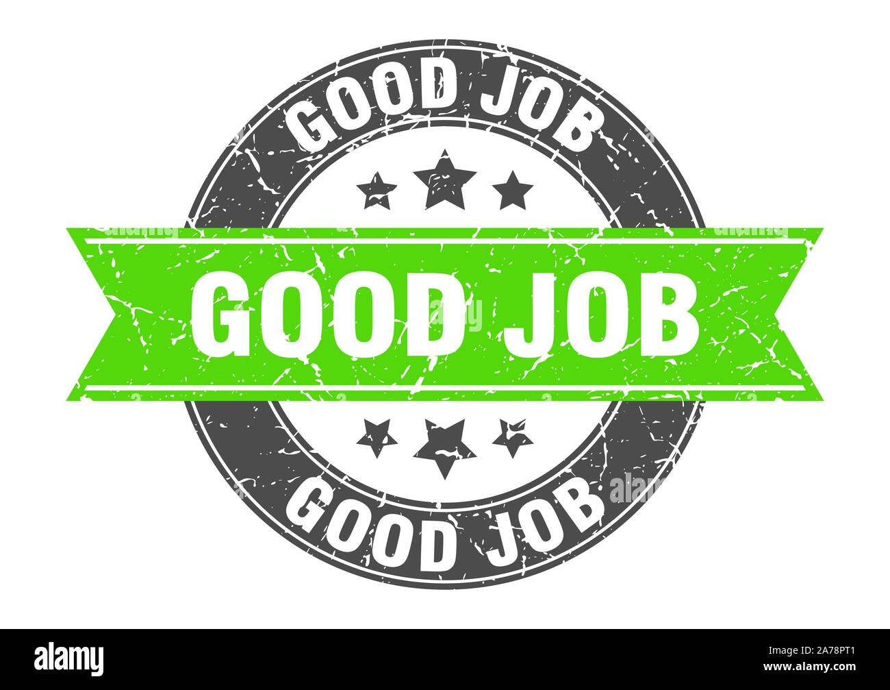 good job round stamp with green ribbon. good job Stock Vector Image ...