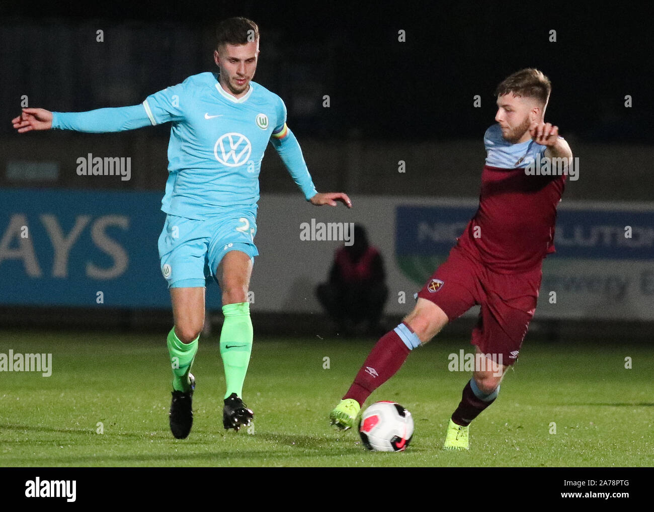 DAGENHAM, ENGLAND. OCTOBER 30: Sam Caiger of West Ham United U23's with ...