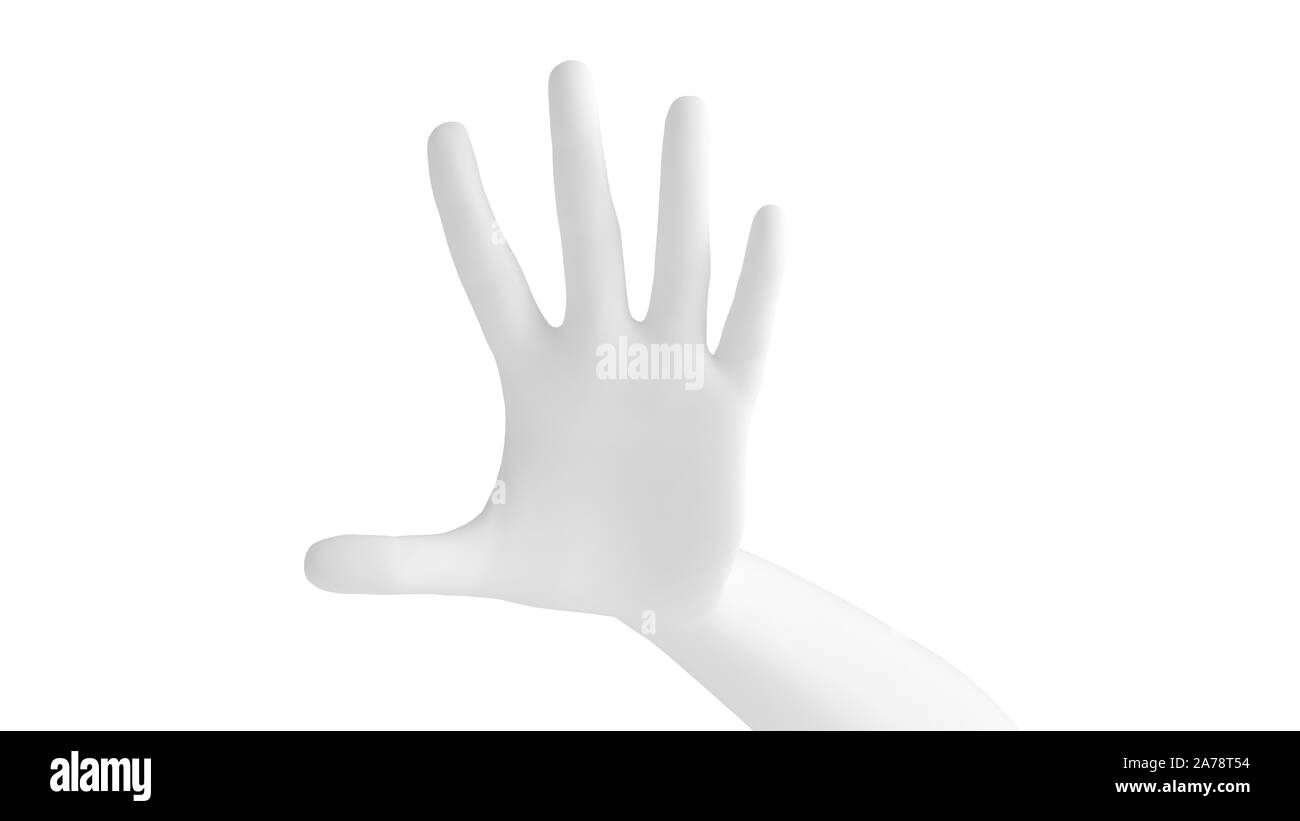 White background 3d hand gesture. 3d rendering, 3d illustration Stock ...