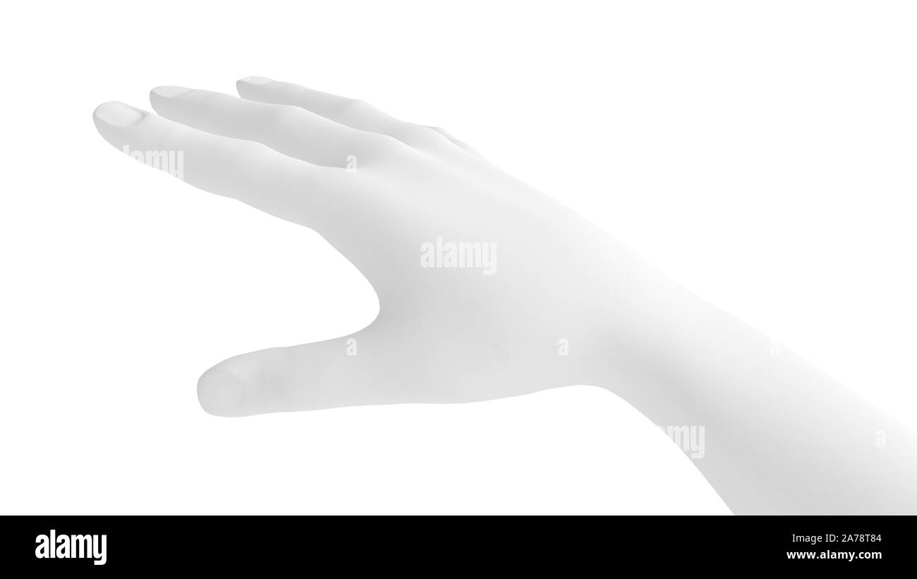 White background 3d hand gesture. 3d rendering, 3d illustration Stock ...