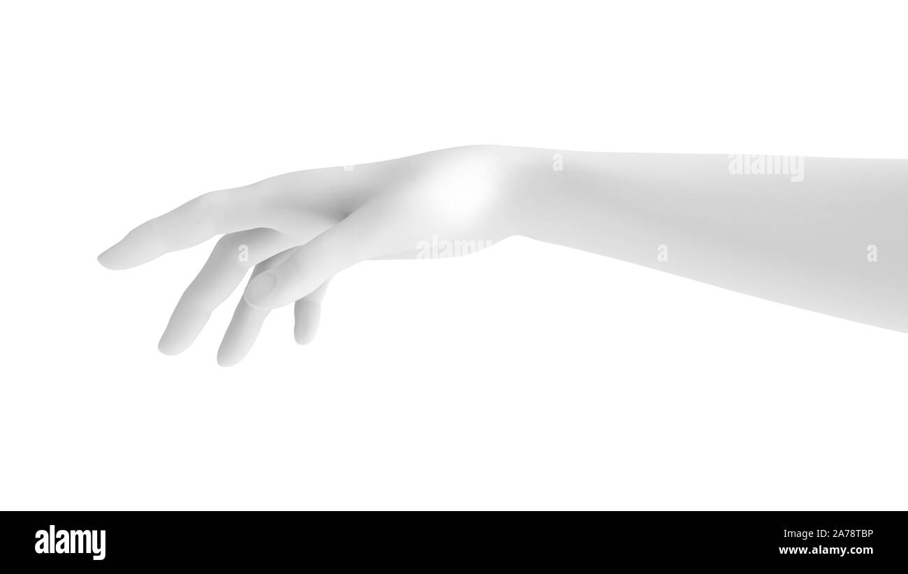 White background 3d hand gesture. 3d rendering, 3d illustration Stock ...