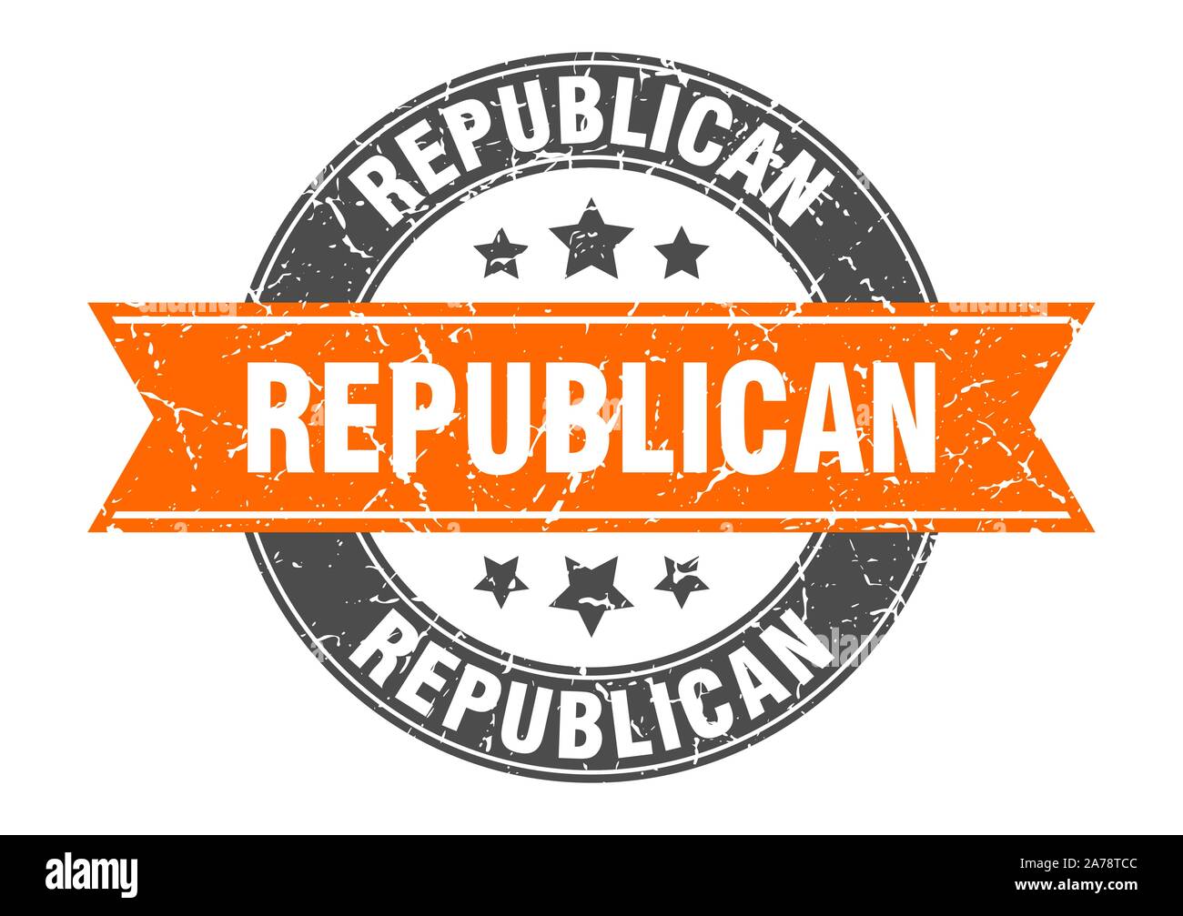 republican round stamp with orange ribbon. republican Stock Vector ...