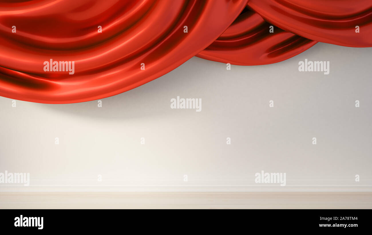 Interior with drapery and curtain. 3d rendering, 3d illustration Stock ...