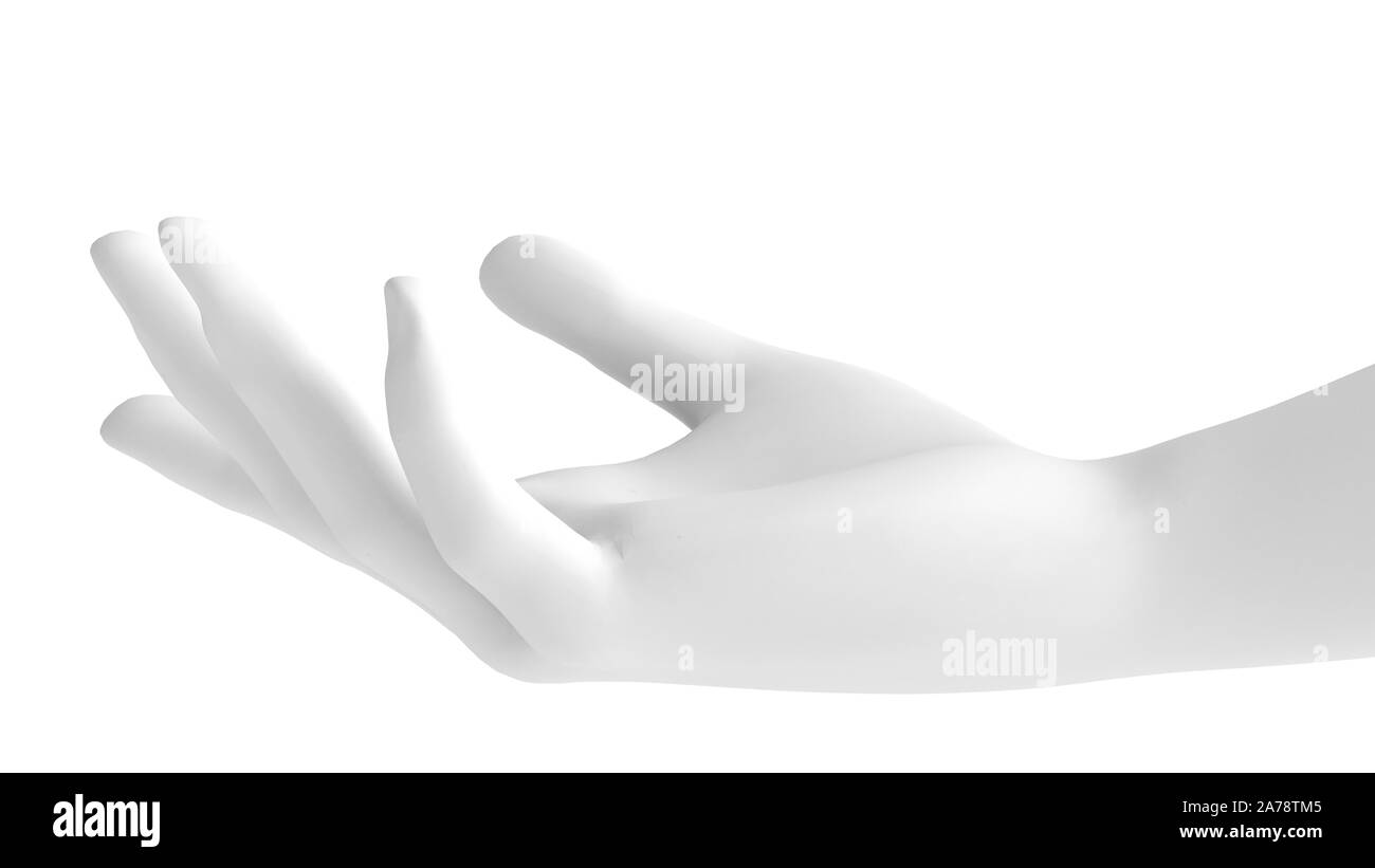 White background 3d hand gesture. 3d rendering, 3d illustration Stock ...