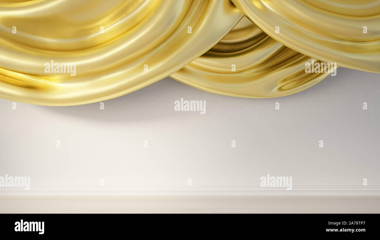 Interior with drapery and curtain. 3d rendering, 3d illustration Stock ...