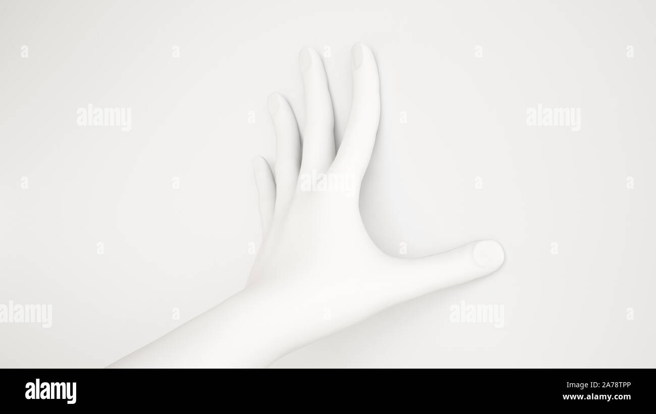 White background 3d hand gesture. 3d rendering, 3d illustration Stock ...