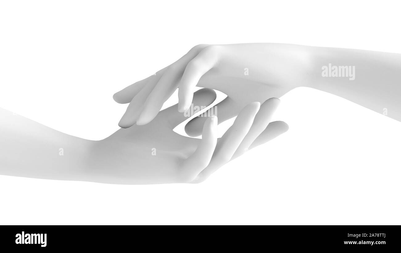 White background 3d hand gesture. 3d rendering, 3d illustration Stock ...