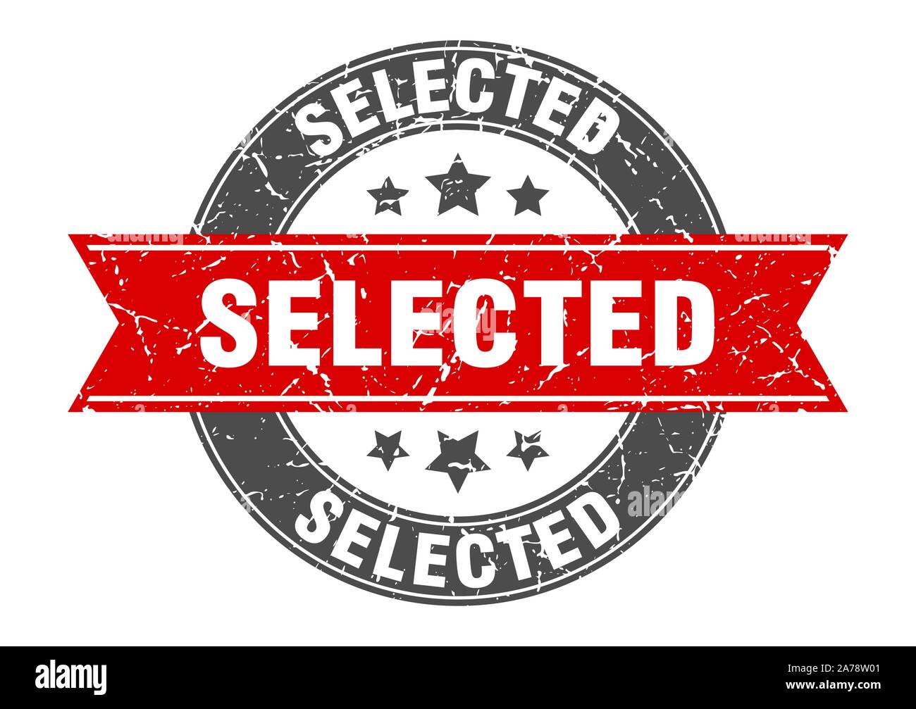 selected round stamp with red ribbon. selected Stock Vector Image & Art ...